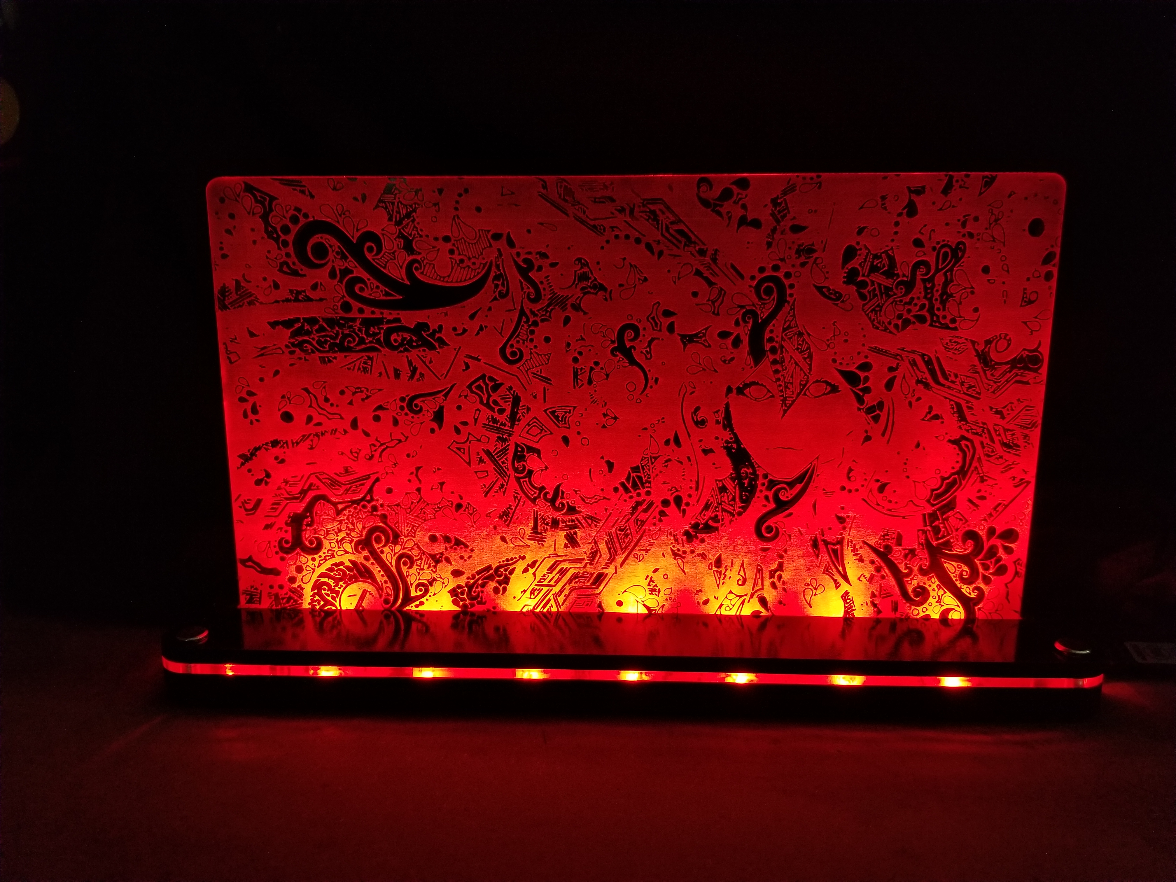 LED Acrylic Engraving – Red – DNA LASERING